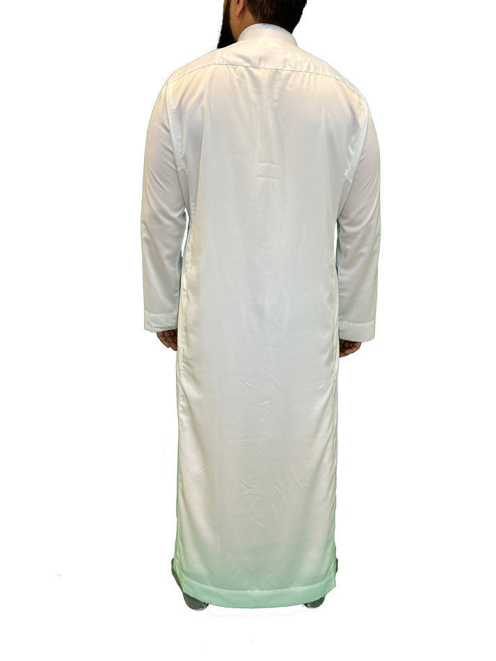 Saudi Style Arabic Thobe - White – Al Maghrabi Clothing